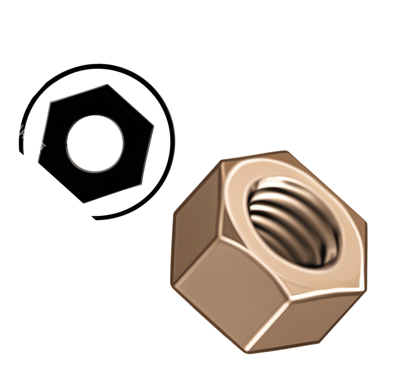 Left-Hand Threaded Low-Strength Steel Hex Nuts | LILY Bearing