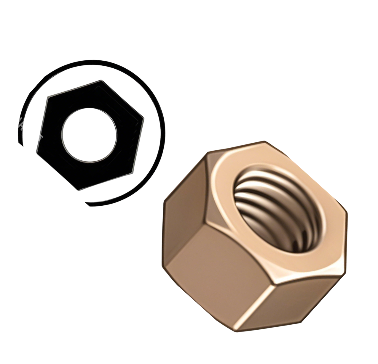 Left-Hand Threaded Medium-StrengthSteel Hex Nuts—Grade 5 | LILY Bearing